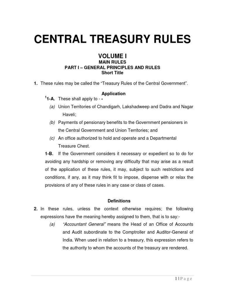 Central Treasury Rules PDF | PDF | Debits And Credits | Banks