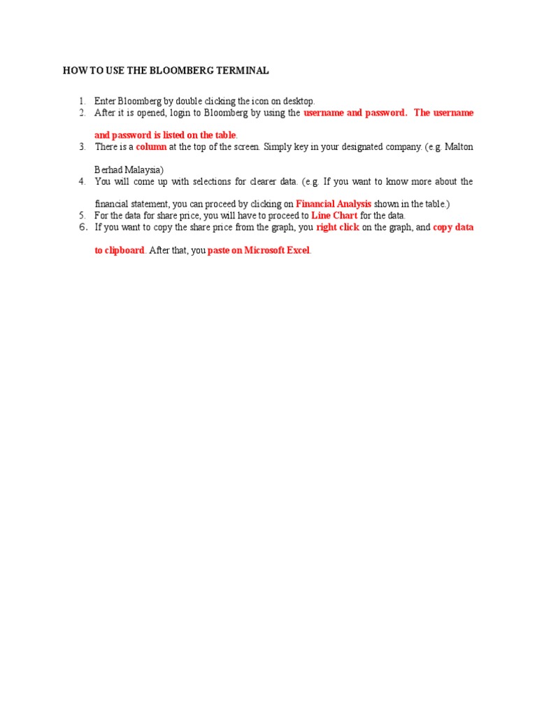 How To Use Bloomberg | PDF