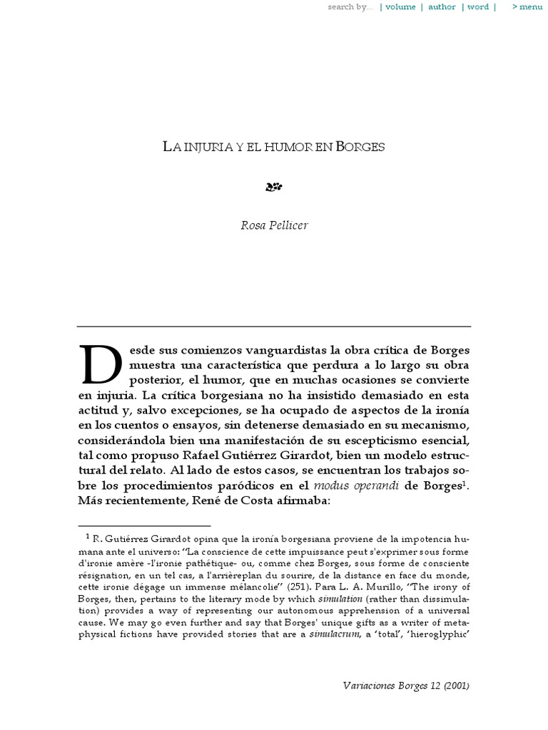 Borges y El Arte de Injuriar PDF | PDF