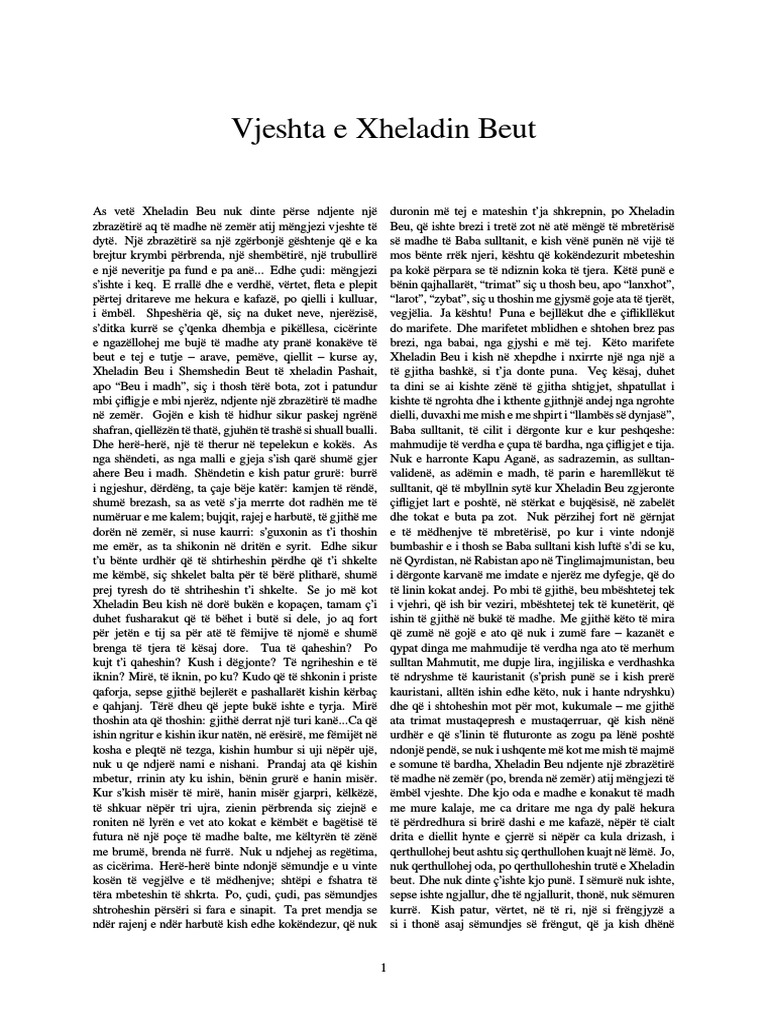 Vjeshta e Xheladin Beut PDF | PDF