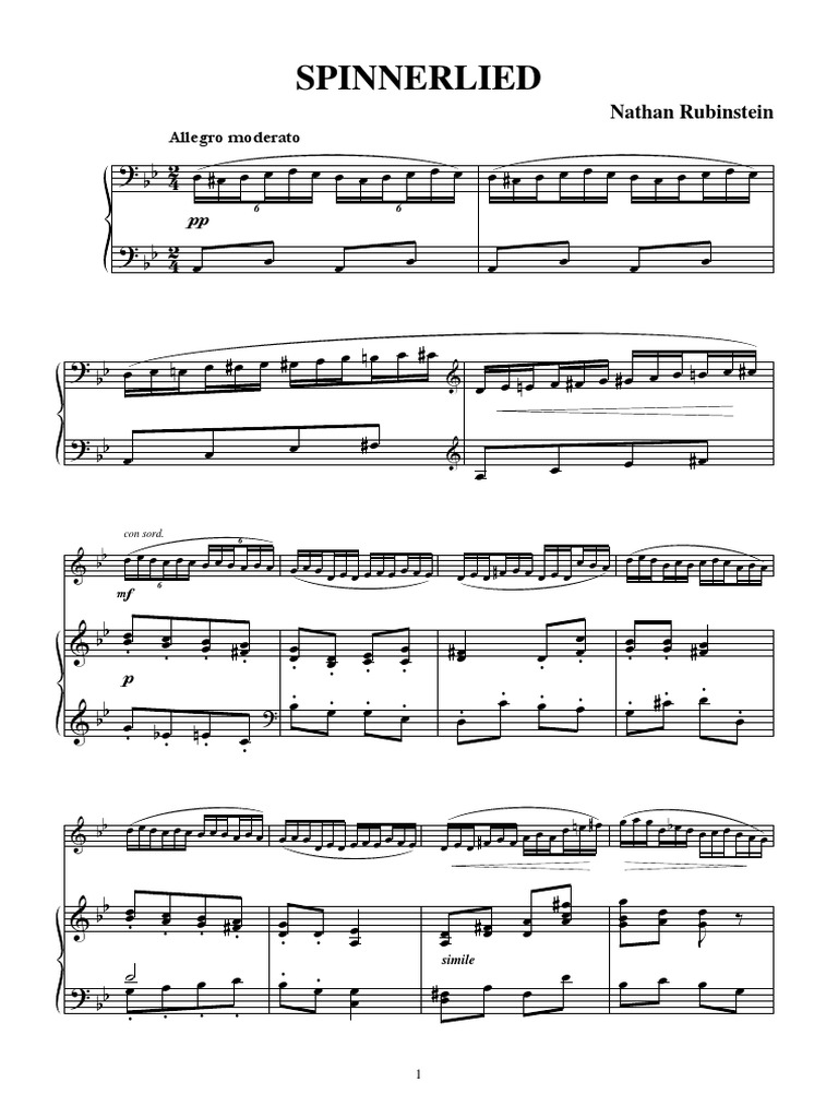 Rubinstein Spinnerlied Piano PDF | PDF