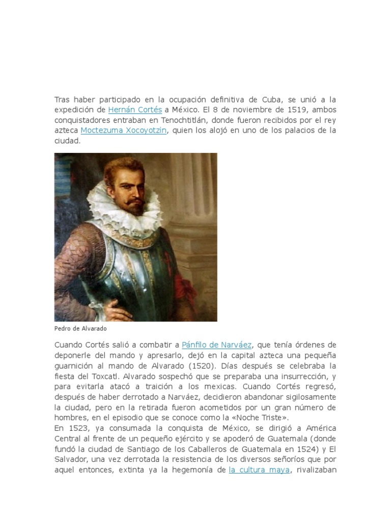 Pedro de Alvarado Biografía | PDF