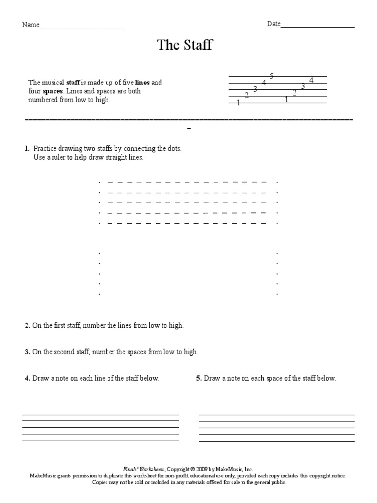 Finale Worksheets | PDF | Clef | Copyright