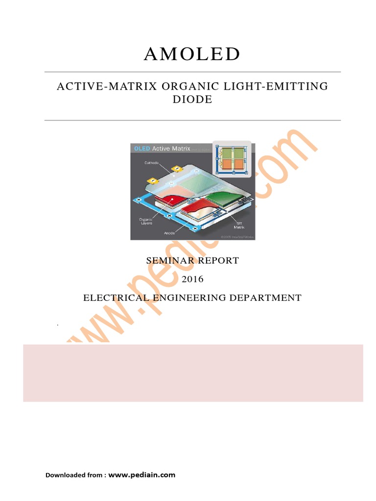 Amoled Display Technology | PDF | Oled | Liquid Crystal Display