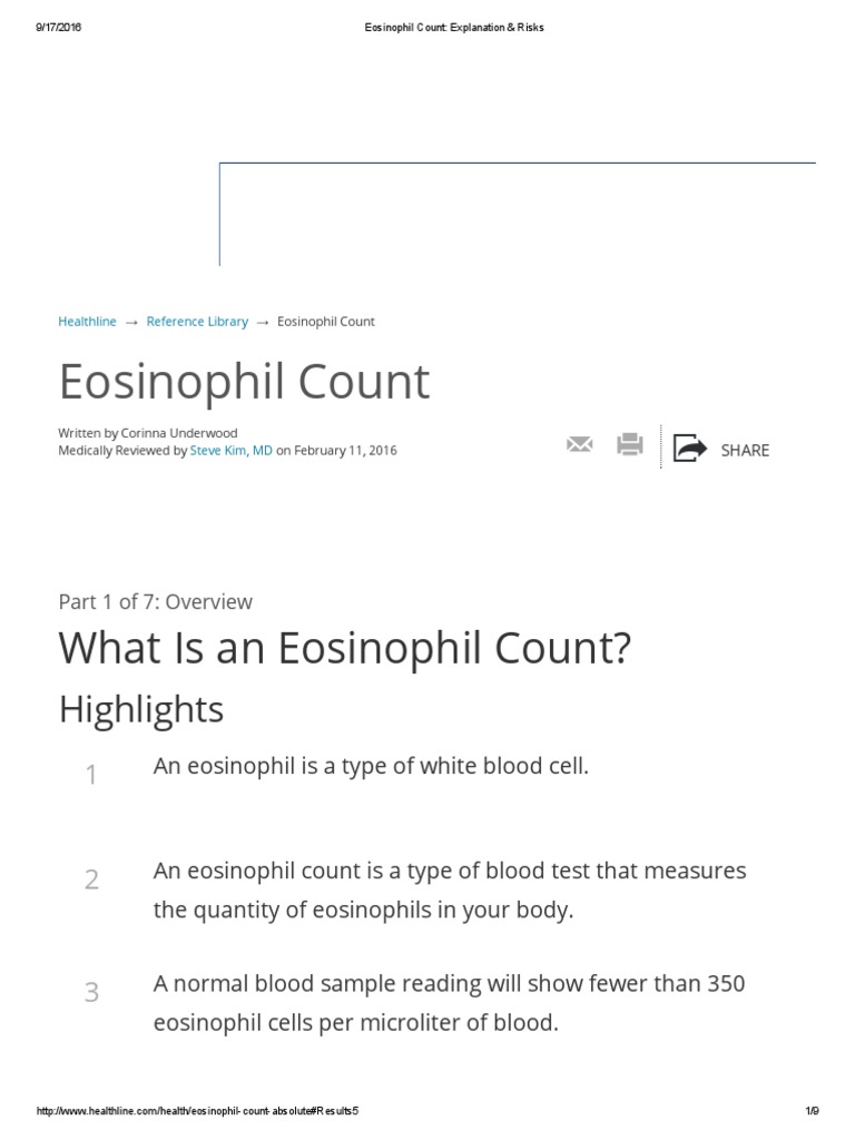 Eosinophil Count_ Explanation & Risks | Allergy | White Blood Cell