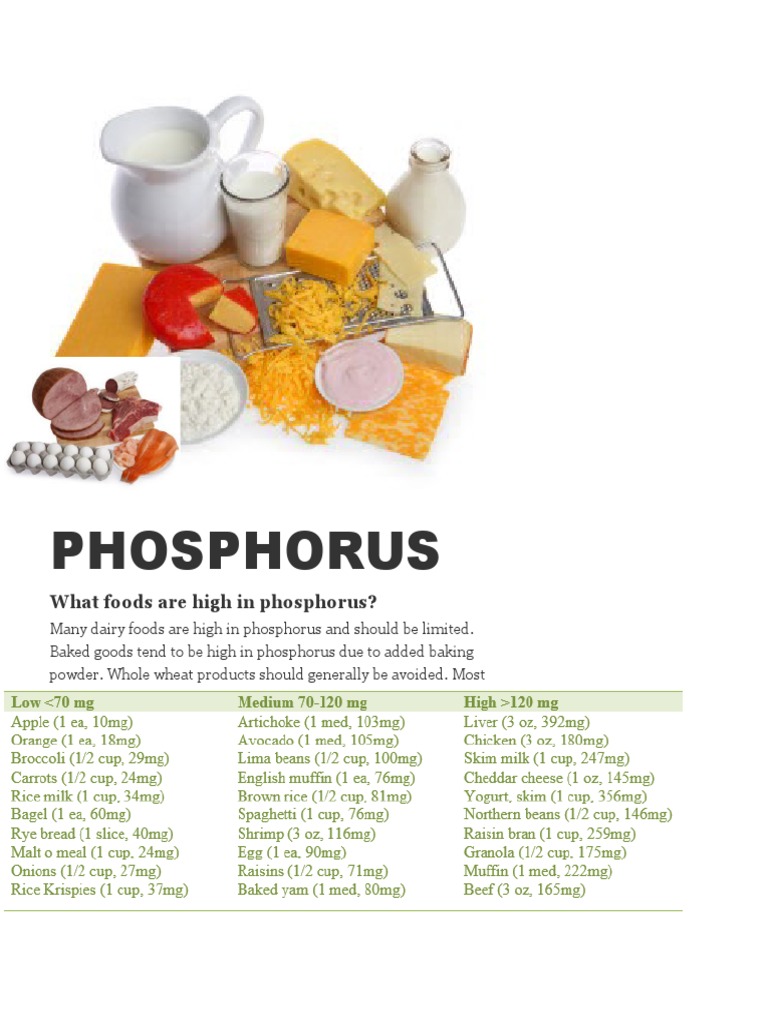 Foods High in Phosphorus to Avoid | PDF | Wellness