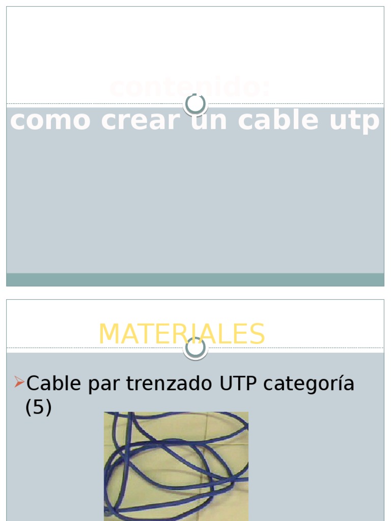 Guía para Ponchar Cable UTP | PDF | Informática y tecnología de la ...