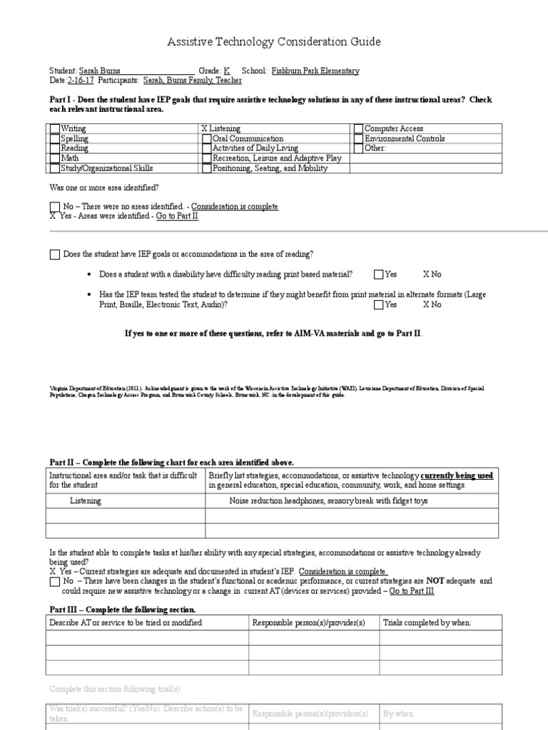 Assistive Technology Guide for IEPs | PDF | Individualized Education ...