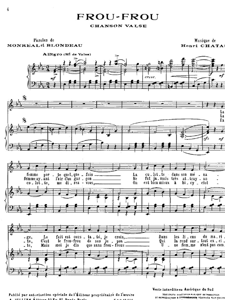 Frou-Frou - Partition Musicale | PDF