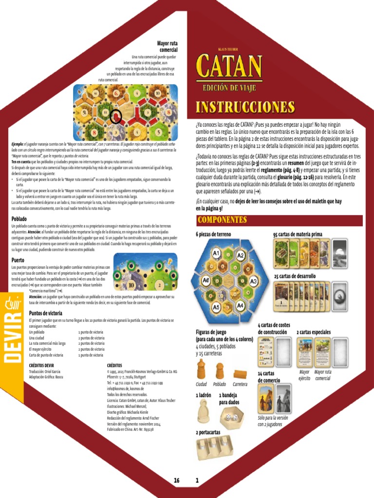 Catan Edicion Viaje Manual PDF | Descargar gratis PDF | Comercio | Los ...
