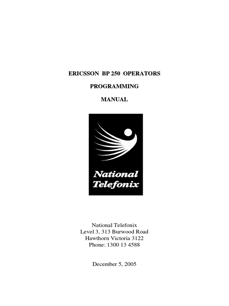 Ericsson BP 250 PDF | PDF | Voicemail | Telephone