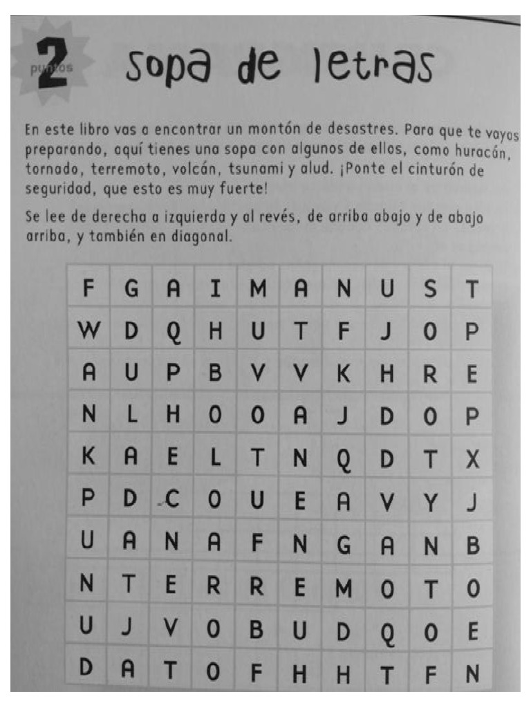 Desastres Naturales Sopa de Letras PDF | PDF