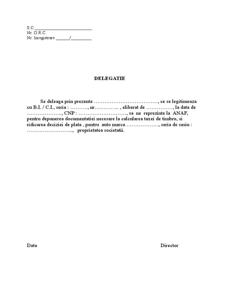 Delegatie Anaf | PDF