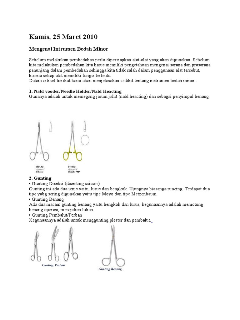 Instrumen Bedah Minor | PDF