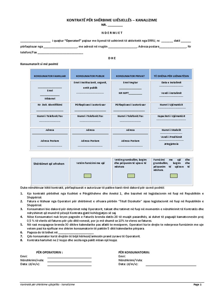 Model Kontrate | PDF