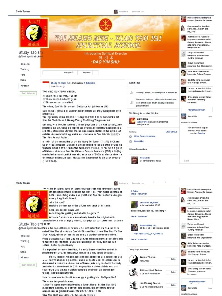 Dao Yin Shu - Tao Ying Suk | PDF | Tao | Filsafat Tionghoa