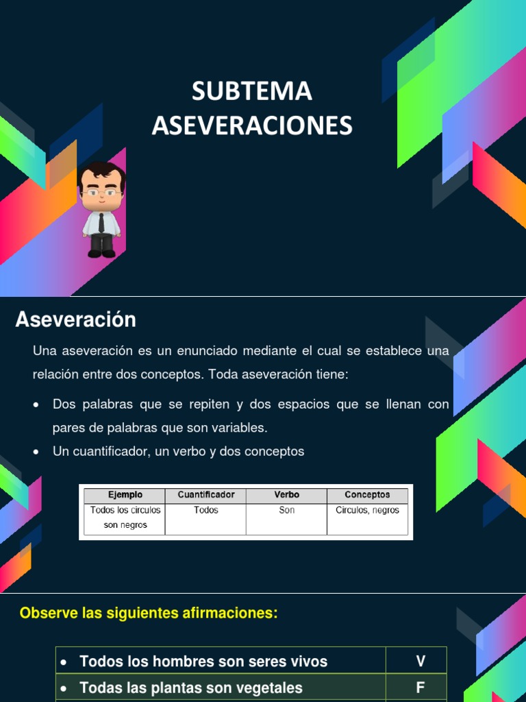 Definición y características de aseveraciones | PDF | Palabra | Sustantivo