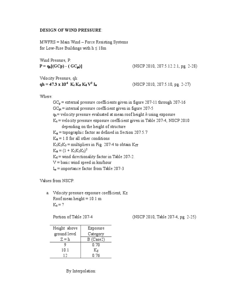 Wind Pressure Design for Low-Rise Buildings | PDF | Dynamics (Mechanics ...