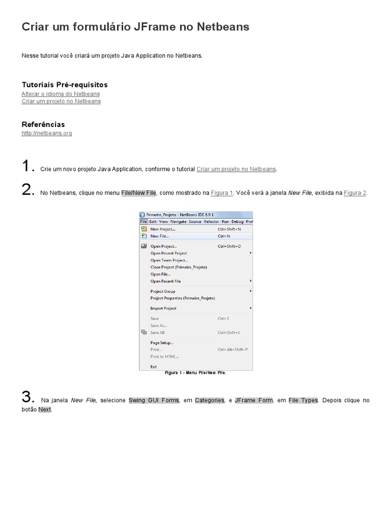 Criar Um Formulario Jframe No Netbeans | PDF