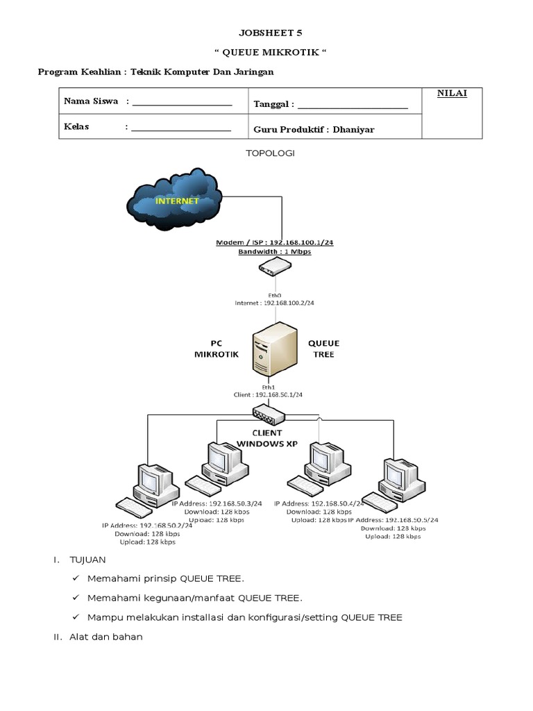 Jobsheet Mikrotik 8 Queue Tree | PDF | Komputer | Teknologi & Rekayasa
