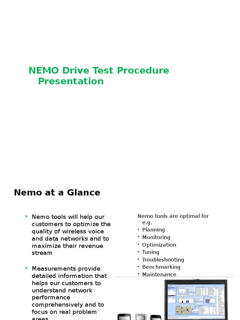 NEMO Drive Test Procedure Presentation | PDF | Digital Technology ...