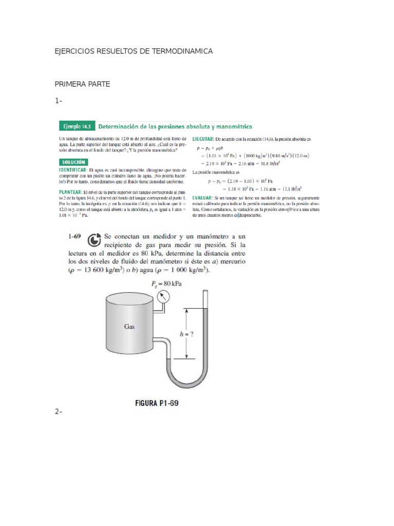 Ejercicios Resueltos de Termodinamica - Parte 1 | PDF