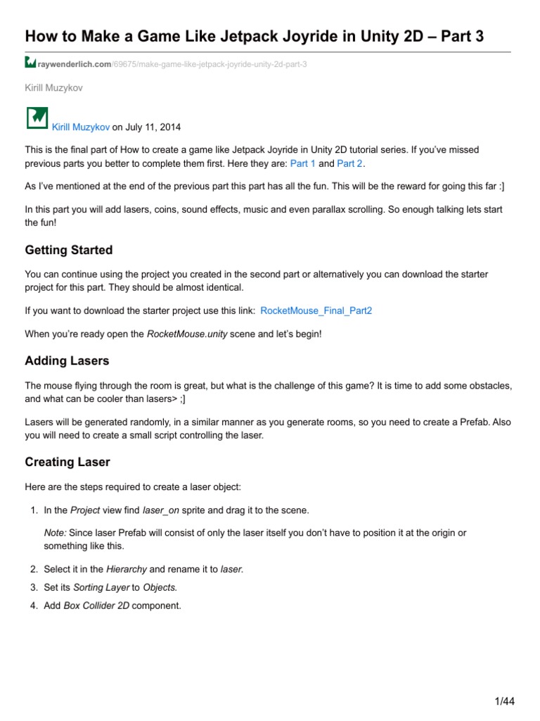 Make A Laser Like Jetpack Joyride Pdf Method Computer Programming