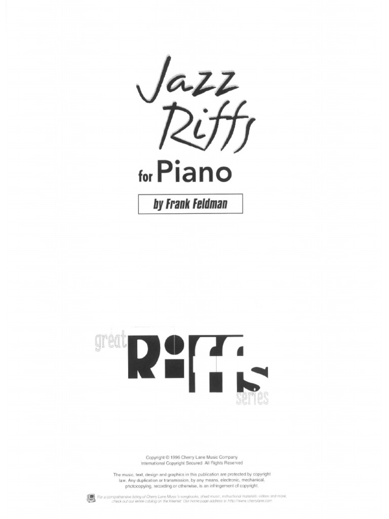 Frank Feldman - Jazz Riffs For Piano | PDF