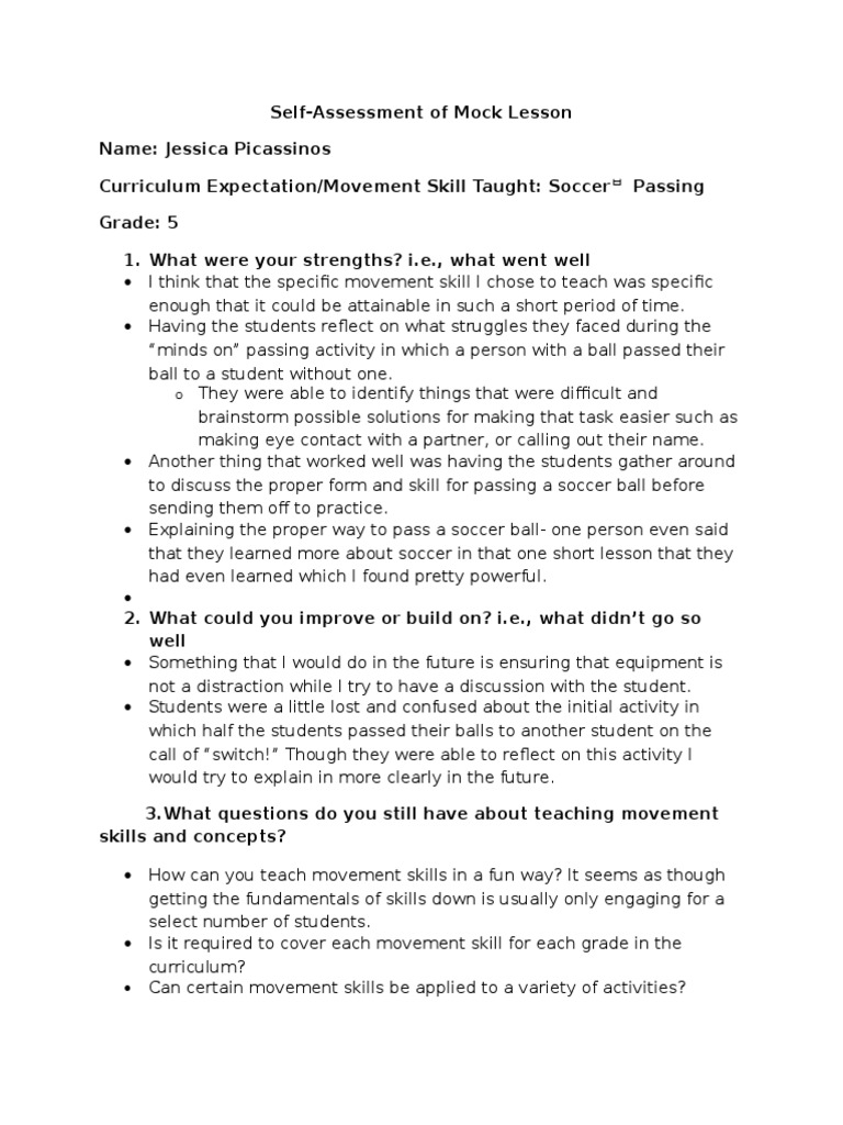 Self-Assessment of Hpe Teaching-3 | PDF | Career & Growth