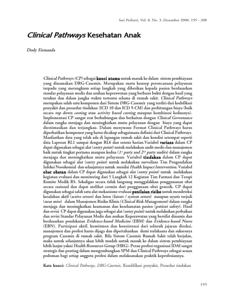 Clinical Pathway PDF | PDF | Sains & Matematika