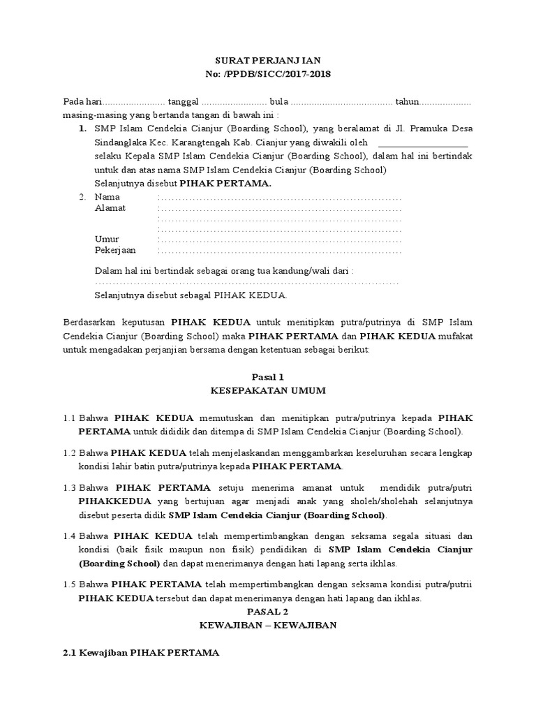 Surat Perjanj Ian | PDF