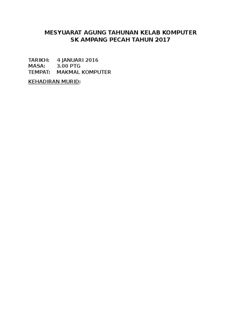 Mesyuarat Kelab Komputer 2017 | PDF