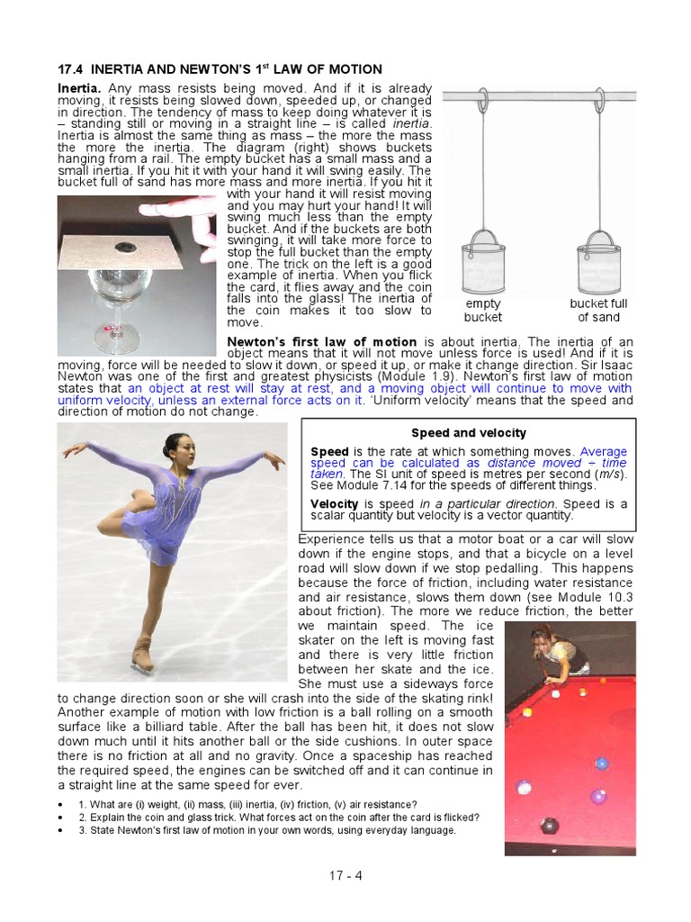 Newton's First Law | PDF | Inertia | Speed