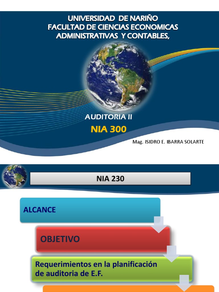 NIA-300 | Auditoría financiera | Planificación