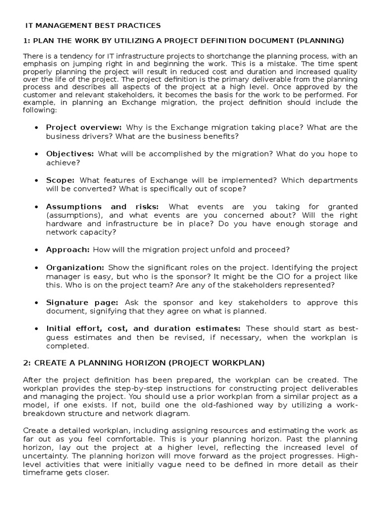 It Management Best Practices | PDF | Project Management | Risk