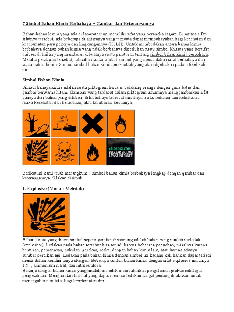 Simbol Bahan Kimia Yang Mudah Meledak