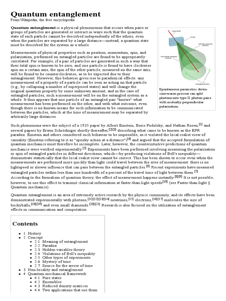 Quantum Entanglement | PDF | Quantum Entanglement | Spin (Physics)