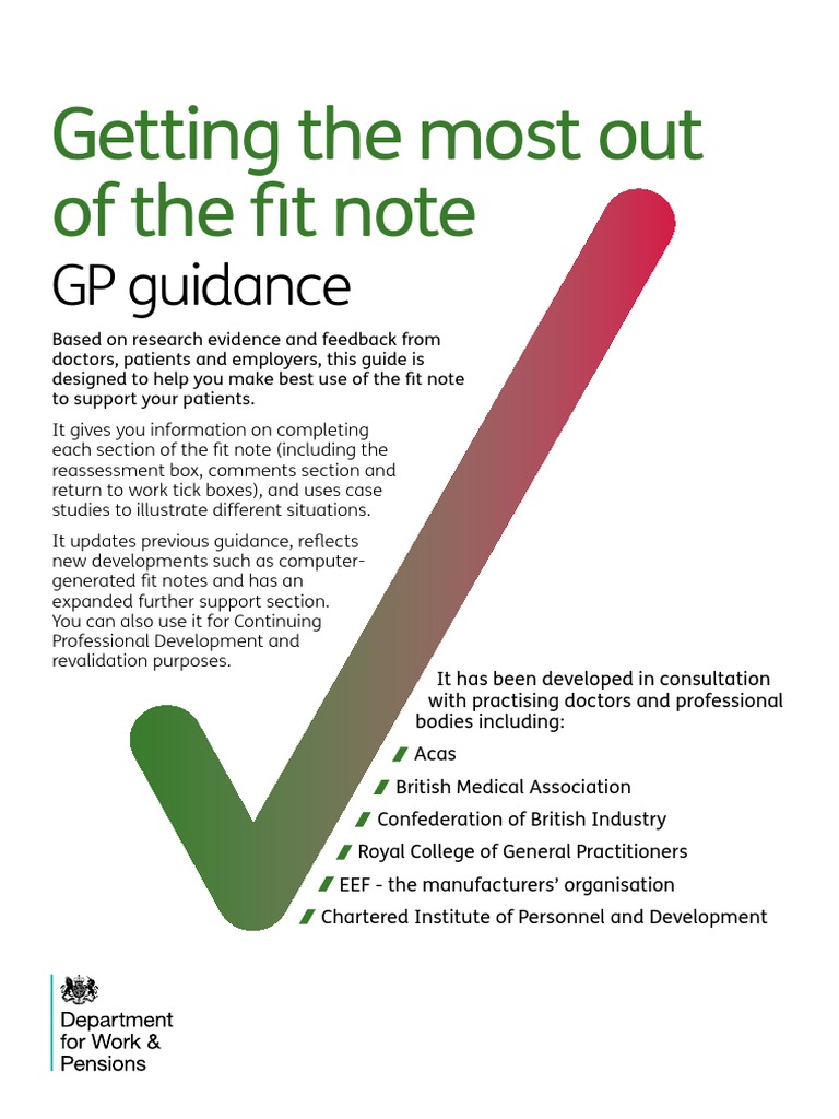 Getting The Most Out of The Fit Note GP Guidance | PDF | General ...