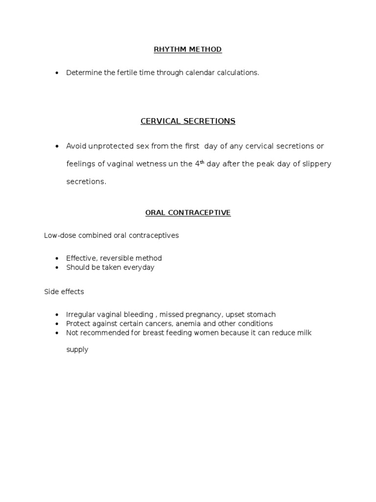 Rhythm Method | PDF | Birth Control | Human Reproduction