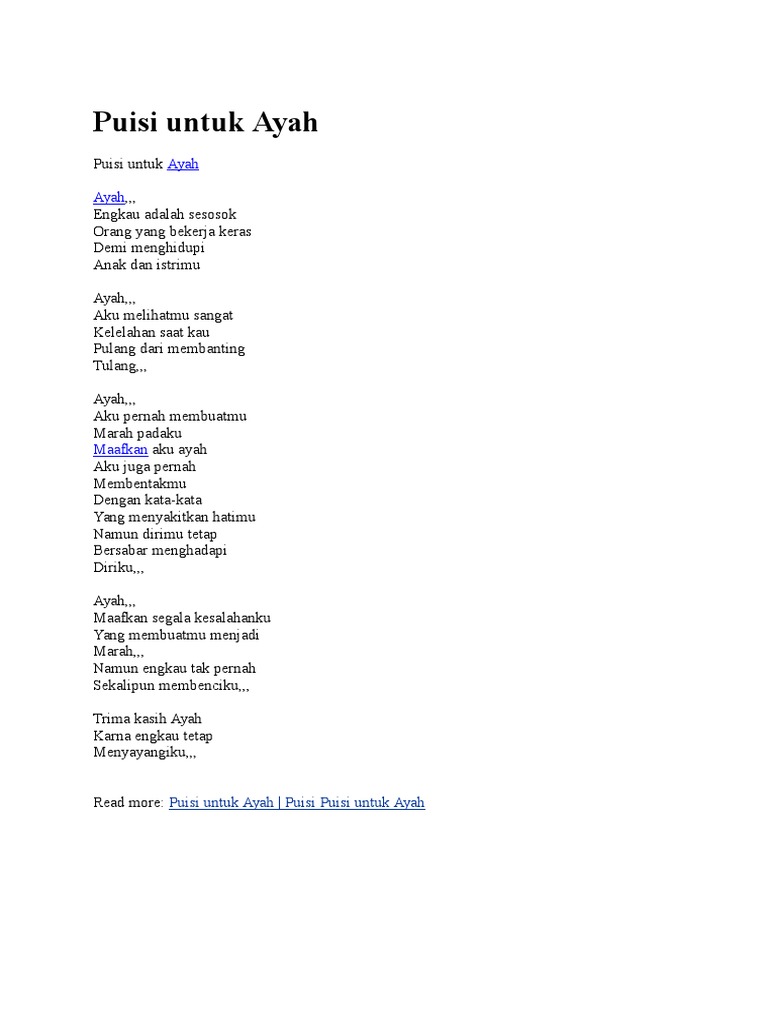 Puisi Untuk Ayah | PDF