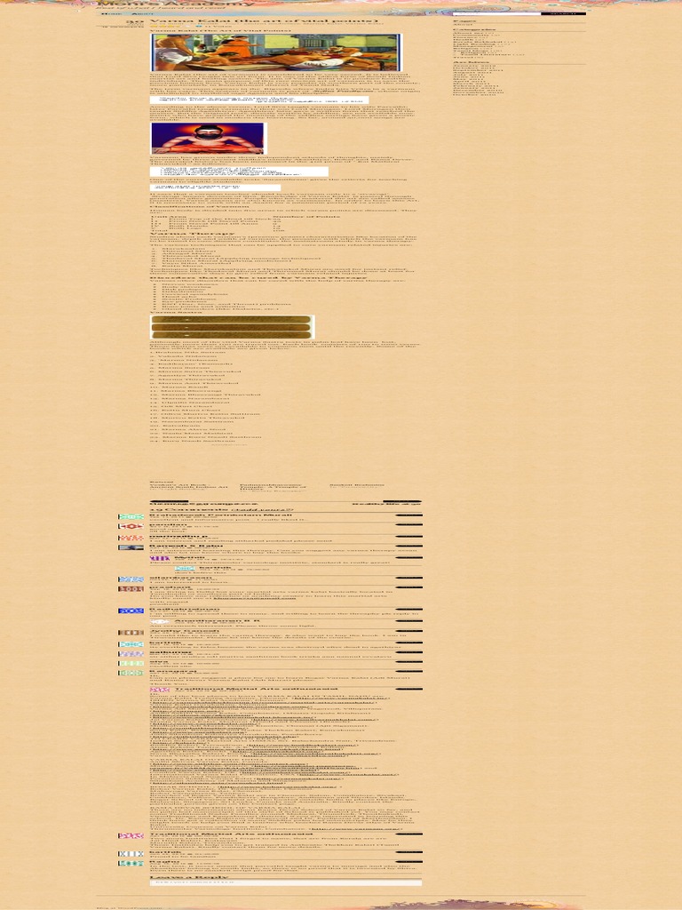 Varma Kalai (The Art of Vital Points) - Moni's Academy | PDF | Indian ...