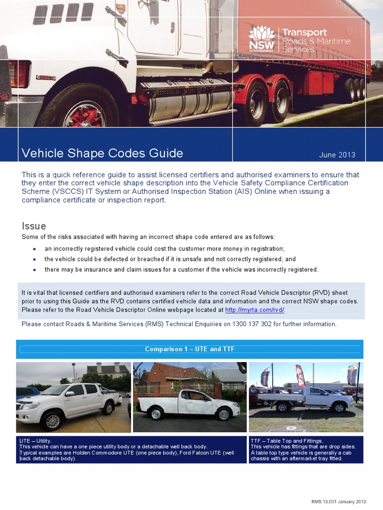 Vehicle Shape Codes Guide | PDF | Van | Truck