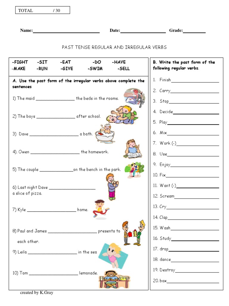 Regular and Irregular Verbs Past Simple | PDF