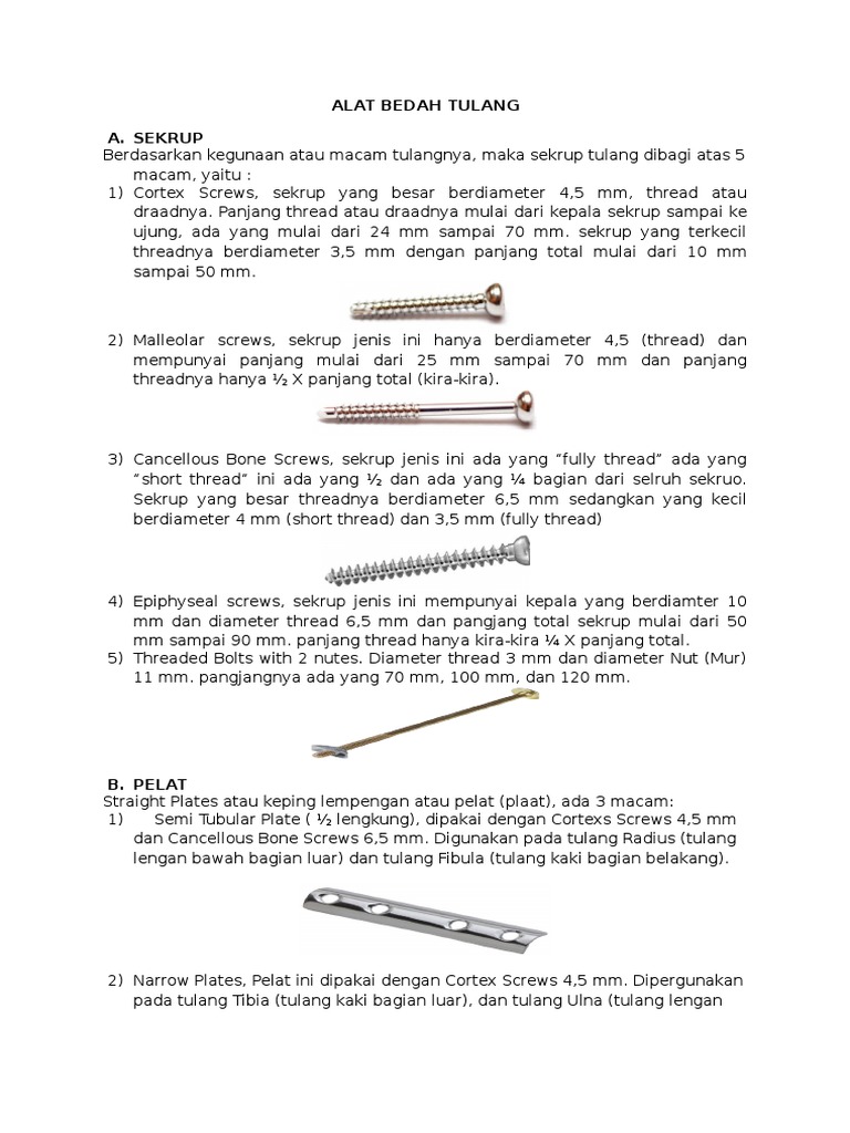 Alat Bedah Ortopedi dan Fungsinya | PDF