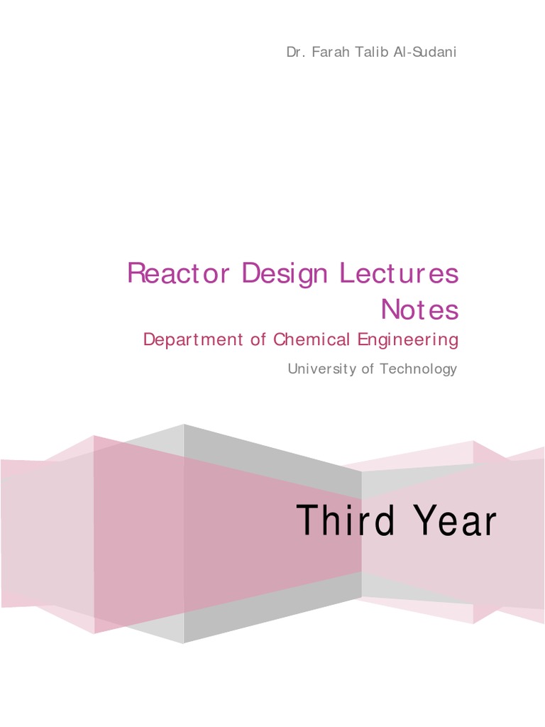 Notes on Reactor Design Lecture-1.pdf | Chemical Kinetics | Chemical ...