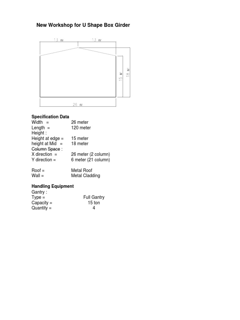 New U Shape Box Girder Workshop Specs | PDF