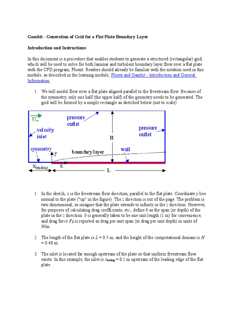 Gambit - Generation of Grid For A Flat Plate Boundary Layer | PDF ...