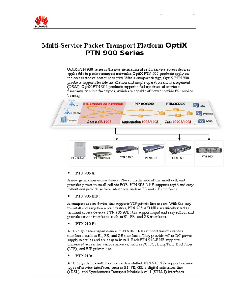 OptiX PTN 900 Products Brochure | PDF | Computer Network | Network Architecture