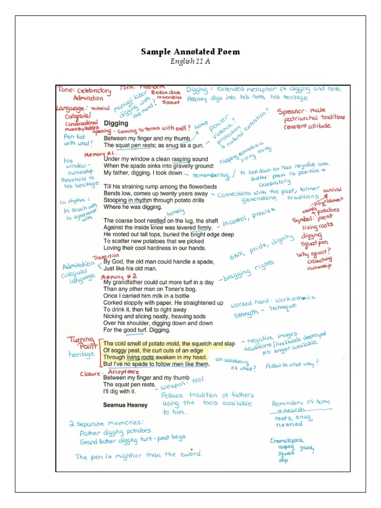 Sample Annotated Poem | PDF