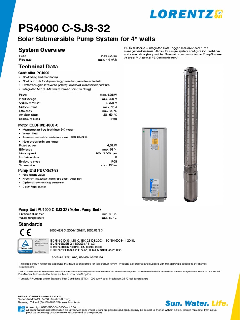 Lorentz Ps4000 | PDF | Electric Motor | Vacuum Tube